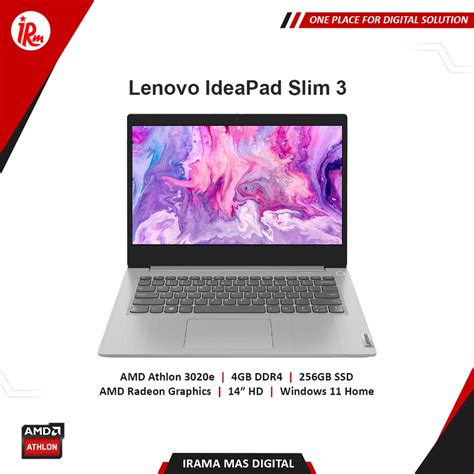 Jual Lenovo Ideapad Slim 3 Amd Athlon 3020e 4gb 256gb Ssd Hd W11