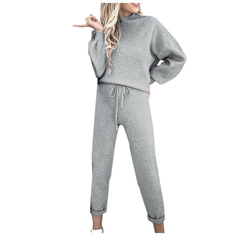 Dxhmoneyhx Sweatsuits For Women Set 2 Piece Jogging Suit Long Sleeve