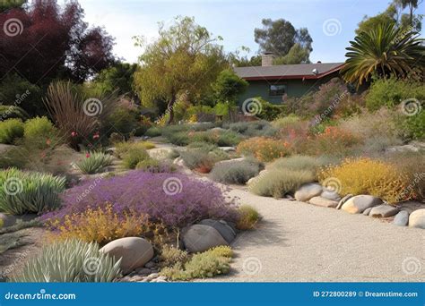 Drought Tolerant Garden Featuring Native Plants And Water Wise Design