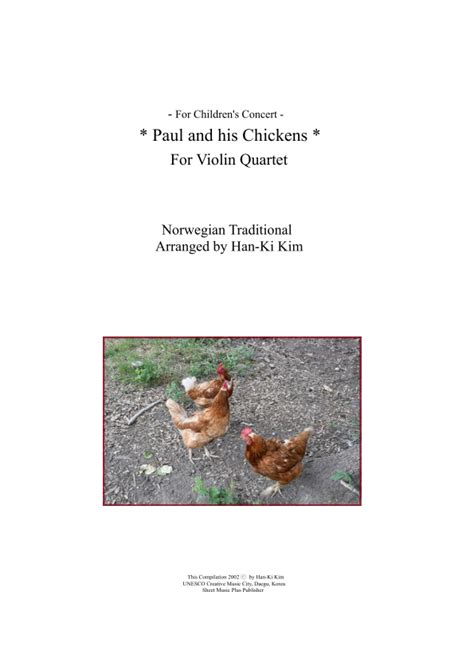 Paul And His Chickens For Viola Quartet Arr Han Ki Kim By