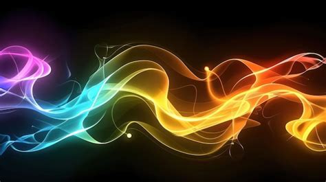 A Vibrant Wave Of Colorful Light Swirls Against A Dark Background Creating A Dynamic Visual