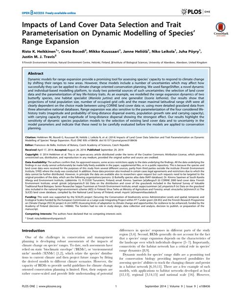 Pdf Impacts Of Land Cover Data Selection And Trait Parameterisation On Dynamic Modelling Of
