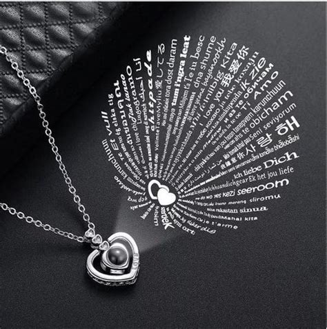 Hartje Ketting 100 Talen I Love You Liefdes Cadeau Valentijn