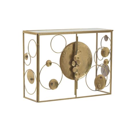 Metalglass Console Table Golden 100x32x76cm