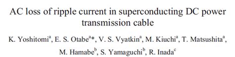 Solved Ac Loss Of Ripple Current In Superconducting Dc Power