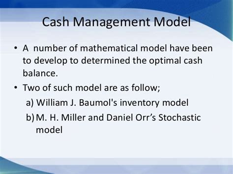 cash management model