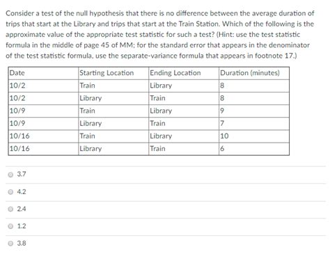 solved consider a test of the null hypothesis that there is
