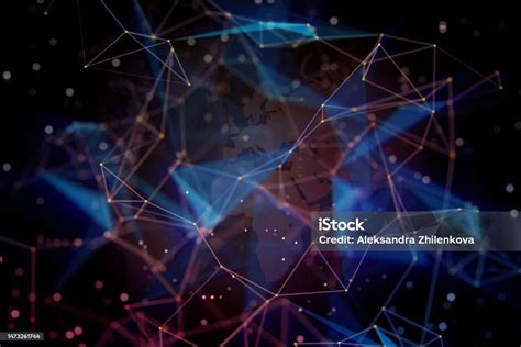 어두운 기술 배경에 와이어프레임 그리드와 다각형 인물이 있는 추상적인 어두운 벽지 3d 렌더링 0명에 대한 스톡 사진 및 기타 이미지 Istock