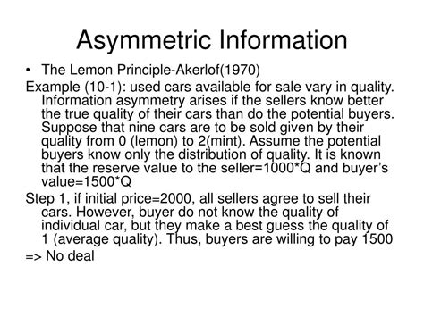 Ppt Chapter 10 Asymmetric Information And Agency Powerpoint Presentation Id613309