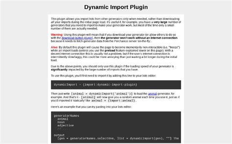 Dynamic Import Plugin