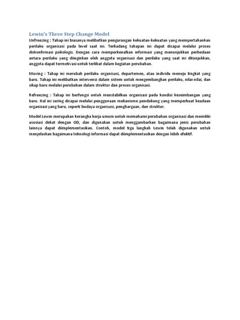 Lewins Three Step Model Pdf
