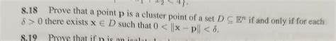 Solved 818 Prove That A Point P Is A Cluster Point Of A Set