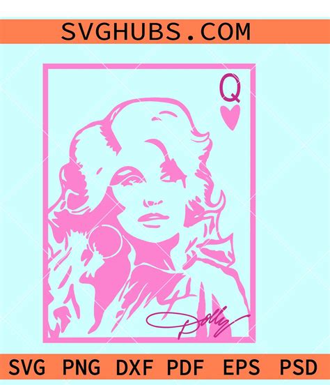 Queen Of Hearts Dolly SVG Dolly Parton Valentine Svg Country Music