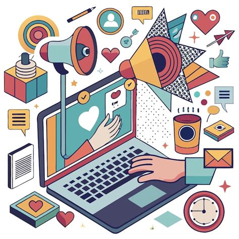 Digital Communication With Social Media Elements And Interaction