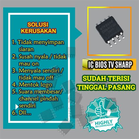 Firmware Sharp Lc 32sa4102i Lc32sa4102i 32sa41021 Ic Memory Bios