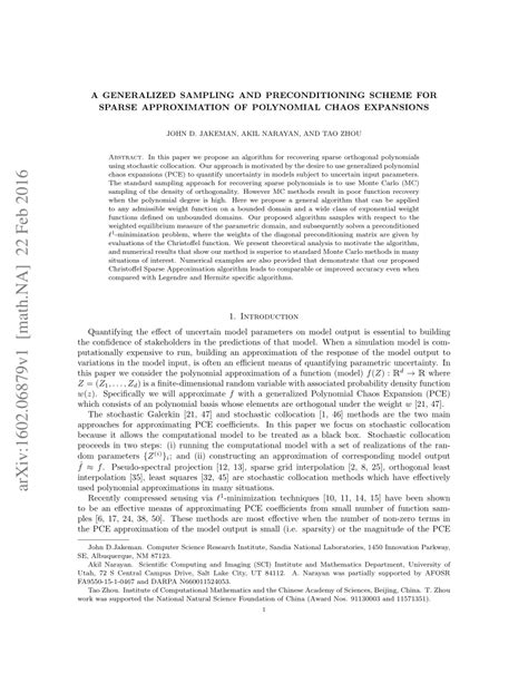 Pdf A Generalized Sampling And Preconditioning Scheme For Sparse