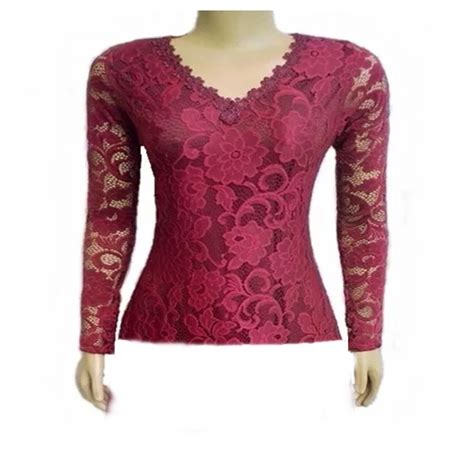 Blusa De Renda Manga Comprida Plus Size Shopee Brasil