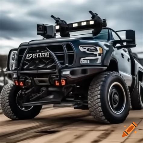 Black Truck Equipped With Firearms On Craiyon