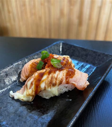 Premium Photo Grilled Salmon Nigiri