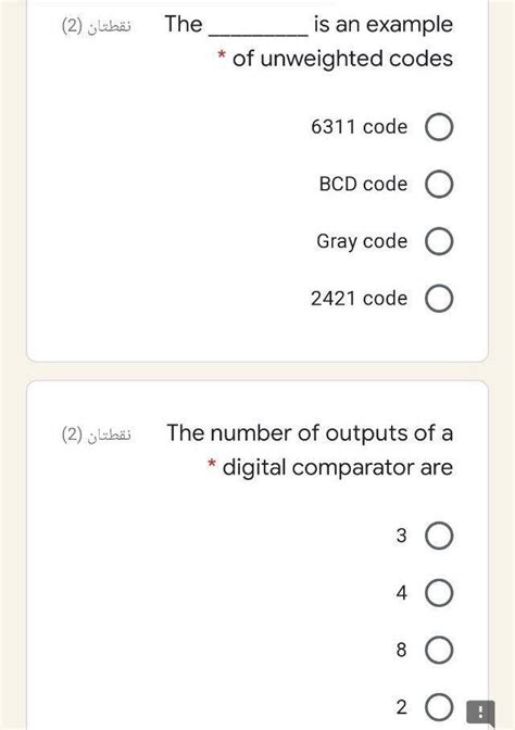 Solved نقطتان The is an example of unweighted codes Chegg com