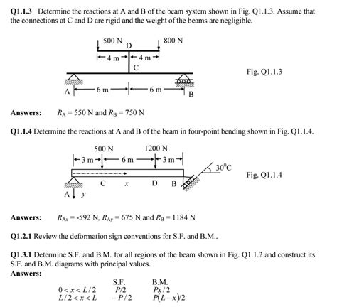 [solved] Q1 1 3 Determine The Reactions At A And B Of The