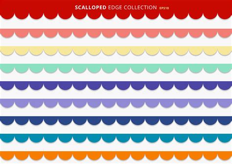Set Of Colorful Seamless Scallops Stripes 1735451 Vector Art At Vecteezy