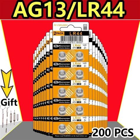 100 200pcs Ag13 Battery Lr44 357 Button Coin Cell Battery 303 Sr44