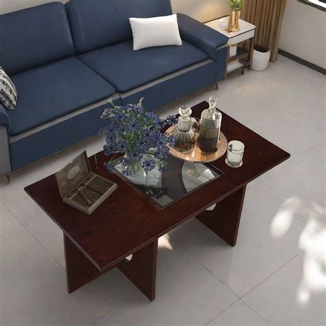 Latitude Run® Woon Rectangular Coffee Table With Clear Tempered Glass