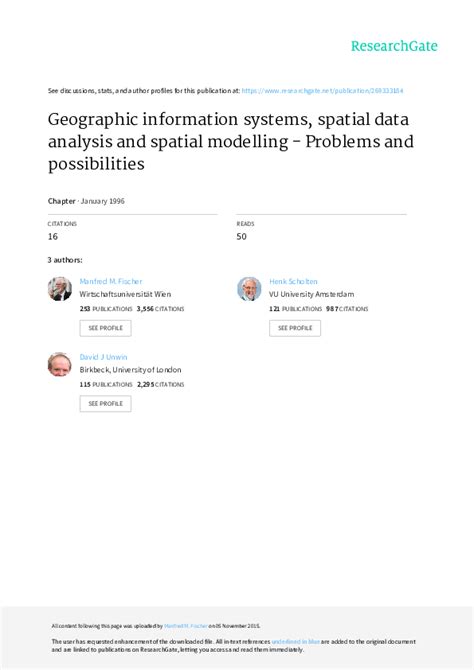 pdf geographic information systems spatial data analysis and spatial
