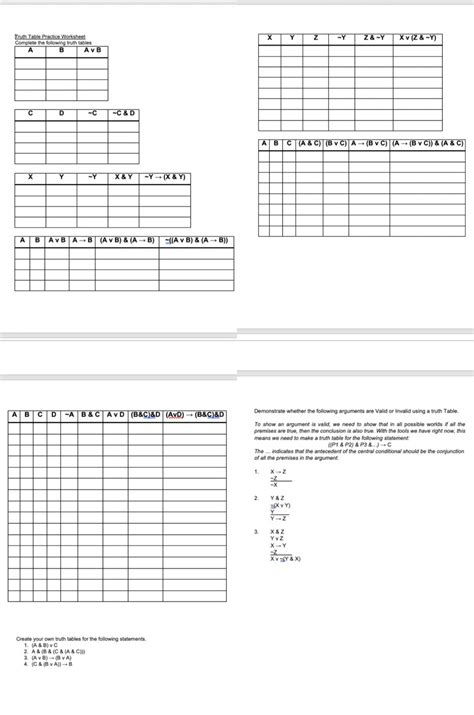 Urgent Logic Truth Table Worksheetcomplete The