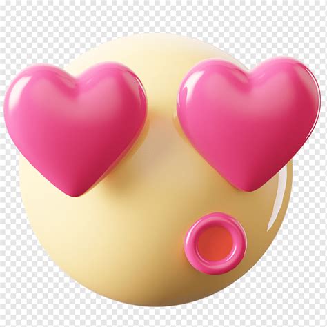 심장 눈 이모티콘 이모티콘 감정 표현 얼굴 3d 아이콘 Png Pngwing