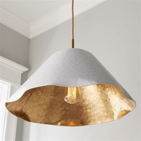 Ruffled Edge Hammered Metal Pendant Hammered Metal Metal Pendant