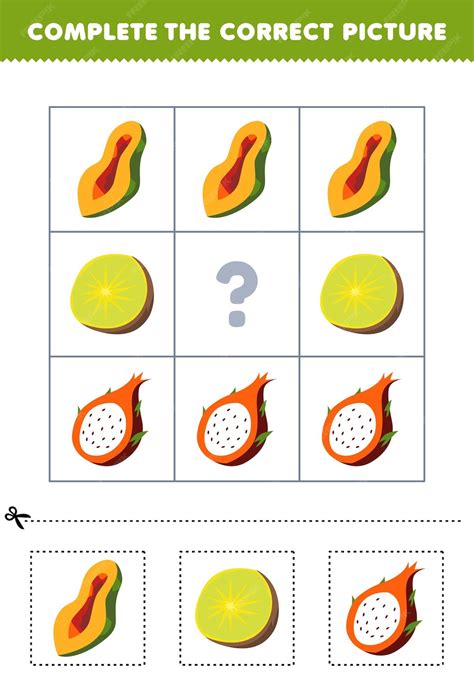 Образовательная игра для детей чтобы выбрать и заполнить правильное изображение милого