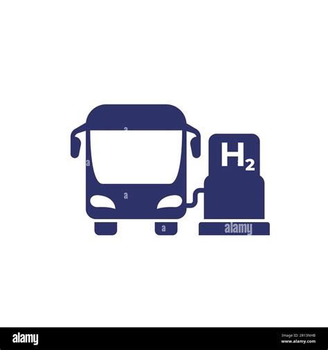 Hydrogen Bus At H2 Fuel Station Icon Stock Vector Image And Art Alamy