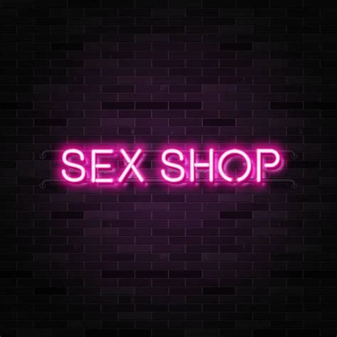 Sex Shop Neon Logo Circle Male Female Symbols Stock Vector By