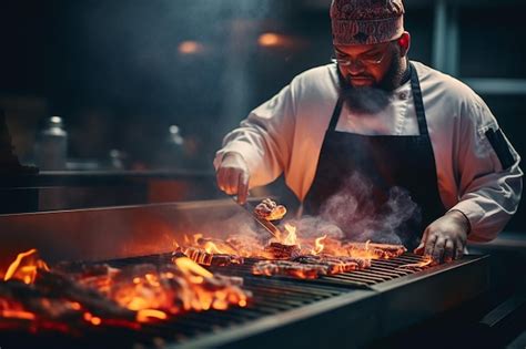 Premium Ai Image Bbq Grill Master At Work