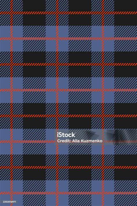 블랙과 블루 스코틀랜드 섬유 완벽 한 패턴입니다 패브릭 질감 체크 타탄 격자 무늬 천 직물에 대 한 추상적 인 기하학적 배경 모노크롬 그래픽 반복 디자인 현대적인 사각형