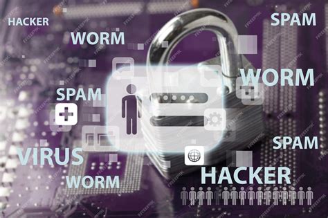 premium photo security lock on computer circuit board computer