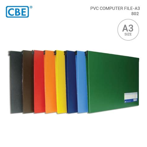 Cbe Pvc Computer File 802 A3 Random Colours Lazada