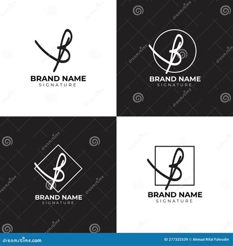 Stylish Letter B Signature Handwriting Logo Stock Vector Illustration