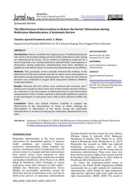 Pdf The Effectiveness Of Interventions To Reduce The Nurses
