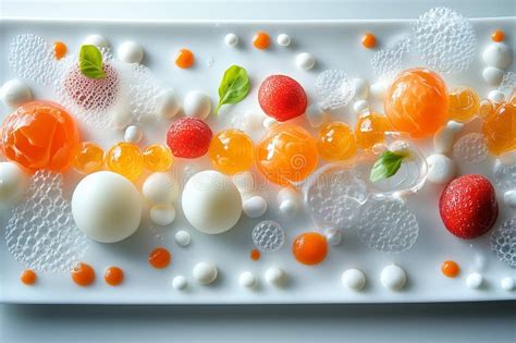 A Vibrant Culinary Masterpiece Featuring Colorful Spheres And Delicate
