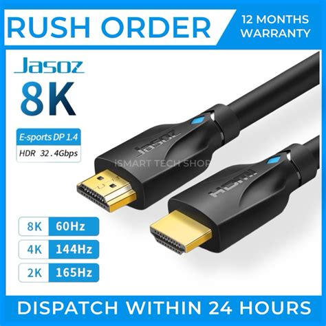 Jasoz 4k8k Hdmi 21 3d Cable Hdmi To Hdmi Cable 60hz144hz Ultra High