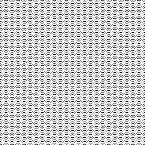 Vector Monochrome Seamless Pattern Waves Stock Vector Illustration Of Illusion Repeat