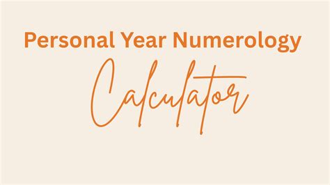 Personal Year Calculator Personal Year Numerology Calculator