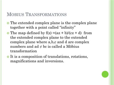 Ppt Conformal Maps And Mobius Transformations Powerpoint Presentation