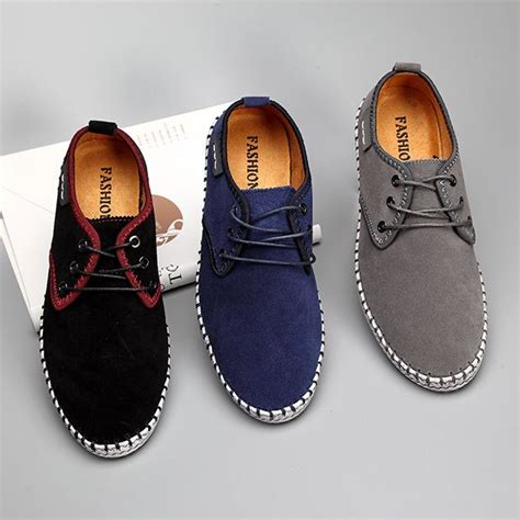 Big Size Men Suede Stitching Soft Sole Outdoor Sport Casual Shoes
