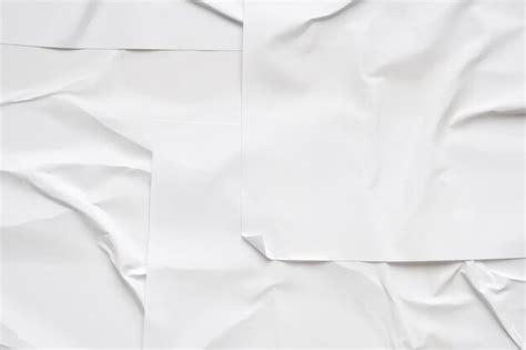 Premium Photo White Blank Crumpled And Creased Paper Poster Texture