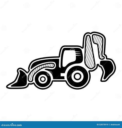 Backhoe Loader Stock Vector Illustration Of Design Heavy 52873919