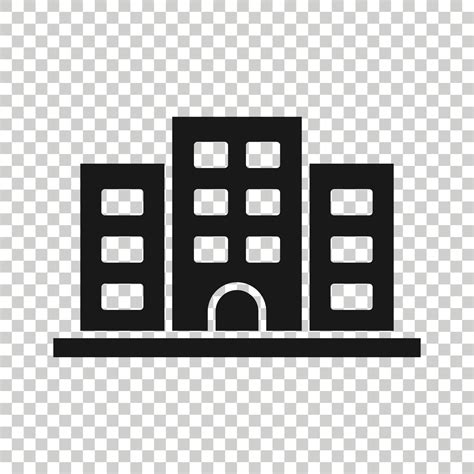 Office Building Sign Icon In Flat Style Apartment Vector Illustration